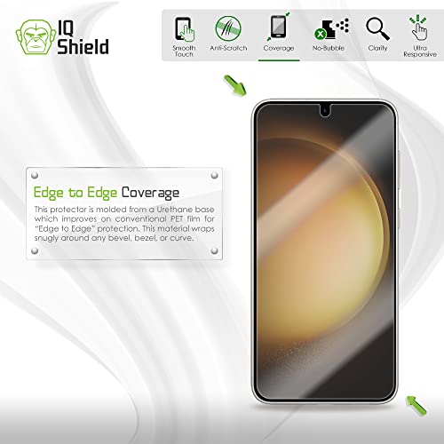 IQShield Screen Protector Compatible with Samsung Galaxy S23 5G (2-Pack) Anti-Bubble Clear TPU Film