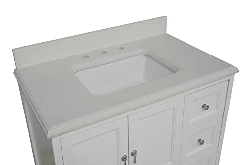 Madison 36-inch Bathroom Vanity (Quartz/White): Includes White Cabinet with Stunning Quartz Countertop and White Ceramic Sink