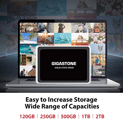 Gigastone SATA SSD 120GB (5-Pack) 2.5 inch SSD 500MB/s Upgrade Laptop PC Memory and Storage PS4 HDD Replacement 2.5" Internal Solid State Hard Drives SATA III SLC Cache 3D NAND Increase Performance