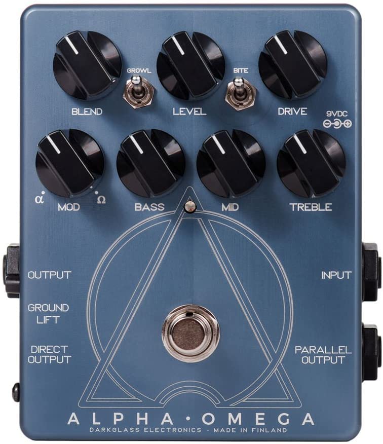 Darkglass Electronics Alpha Omega Bass Pre-Amp and Overdrive (AO) Bundle with XLR Cable, Instrument and Patch Cables, and Dunlop Bass Guitar Picks