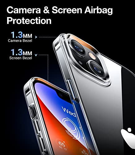 TORRAS Crystal Clear Designed for iPhone 14 Case, [Non-Yellowing] Slim Fit Ultra Thin [Military Drop Protection] Soft Silicone TPU Shockproof Protective Cover Case for iPhone 14 6.1 Inch, Clear