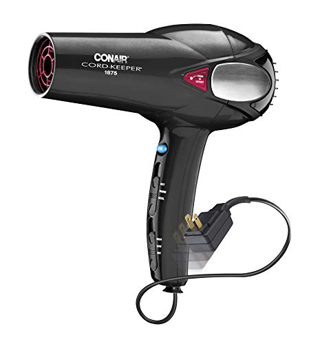 Conair 1875 Watt Cord Keeper Hair Dryer, Black - Amazon Exclusive