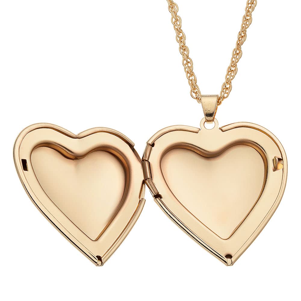 Custom Personalization Solutns Gold-Plated Single-Initial Heart Locket Base Metal N