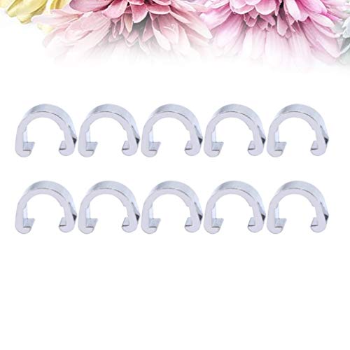 CLISPEED 10pcs MTB Bike Road Bicycle C-Clips Clamp Housing Hose Guide for Brake Derailleur Shift Cables (Silver)