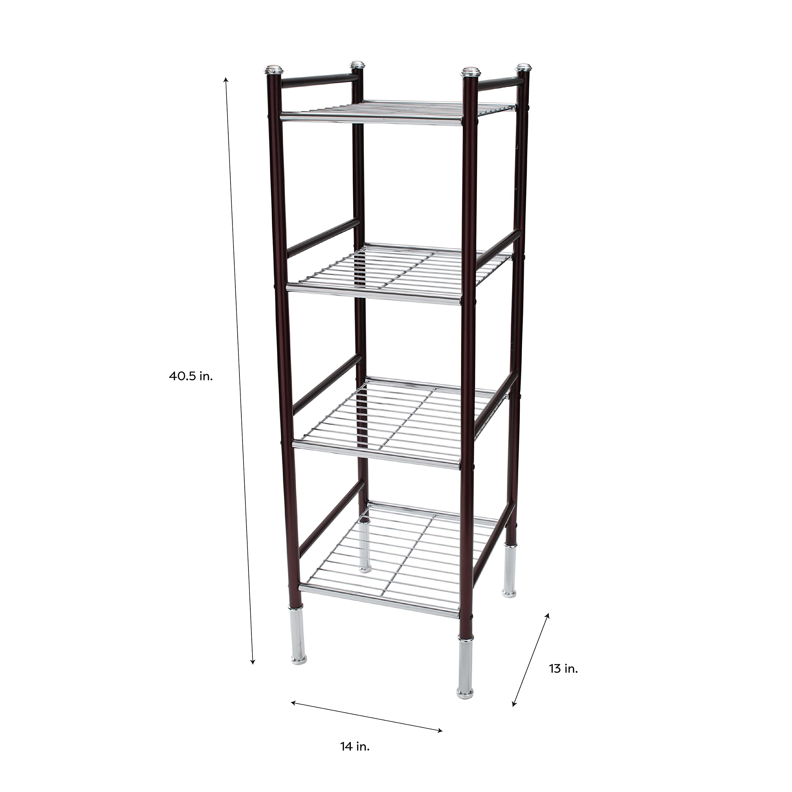 Organize It All 3 Tier Over the Toilet Bathroom Storage Space Saver, Chrome and Bronze