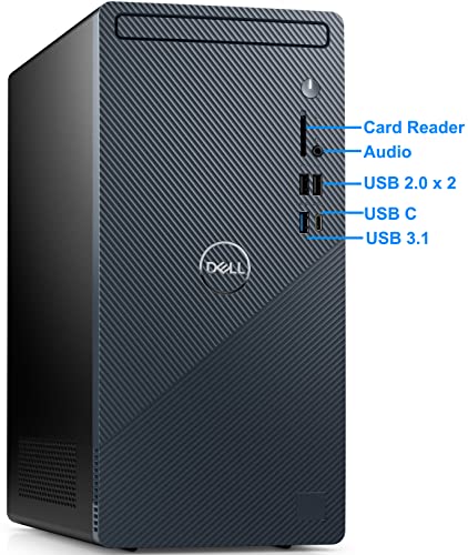 Dell Inspiron 3910 Mini-Tower Desktop Computer, Intel Core i7-12700, 32GB RAM, 1TB SSD NVMe + 1TB HDD, AX Wi-Fi, Bluetooth, SD Card Reader, HDMI, VGA - Windows 11 Pro
