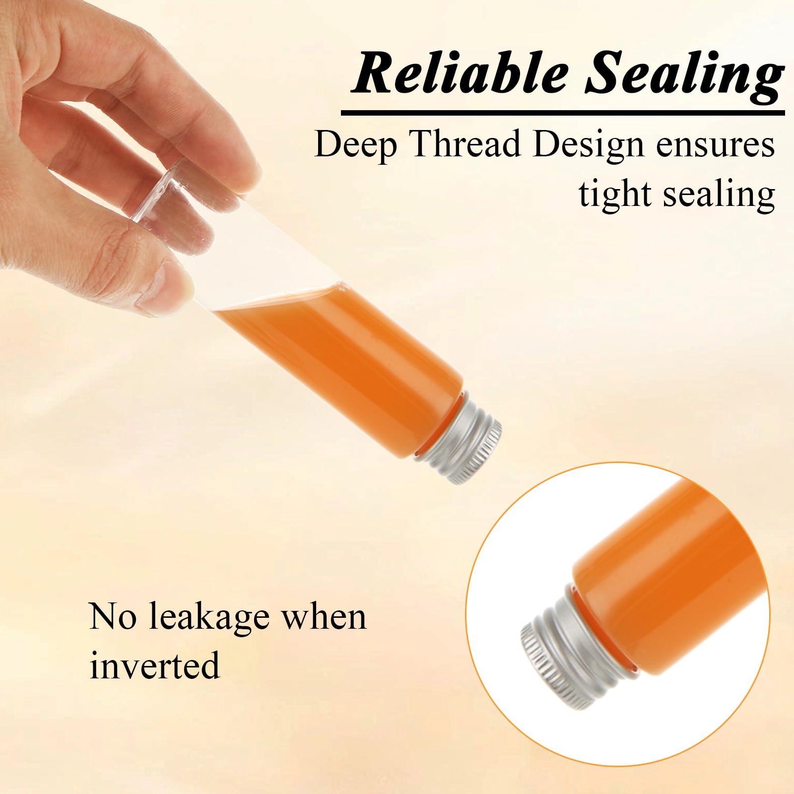 LDXDRU 60Pcs 50ml Plastic Test Tubes with Caps, Clear Test Ttube Candy Containers, Flat Bottomed Test Tube Container for Gumball Candy Beads Decoration, Scientific Experiments