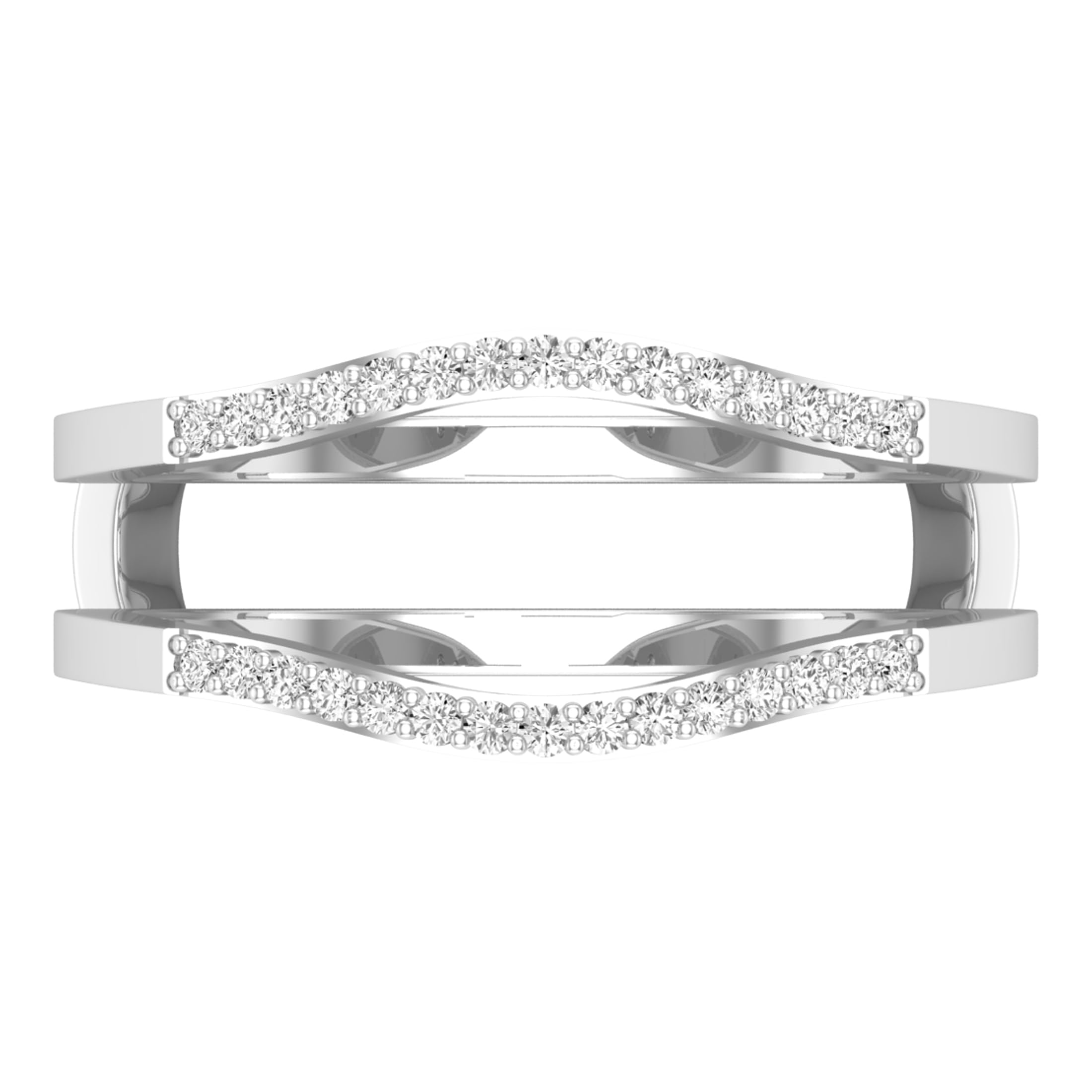 Dazzlingrock Collection Round White Diamond Contour Enhancer Stackable Guard Wedding Ring Band for Women in 925 Sterling Silver Size 7