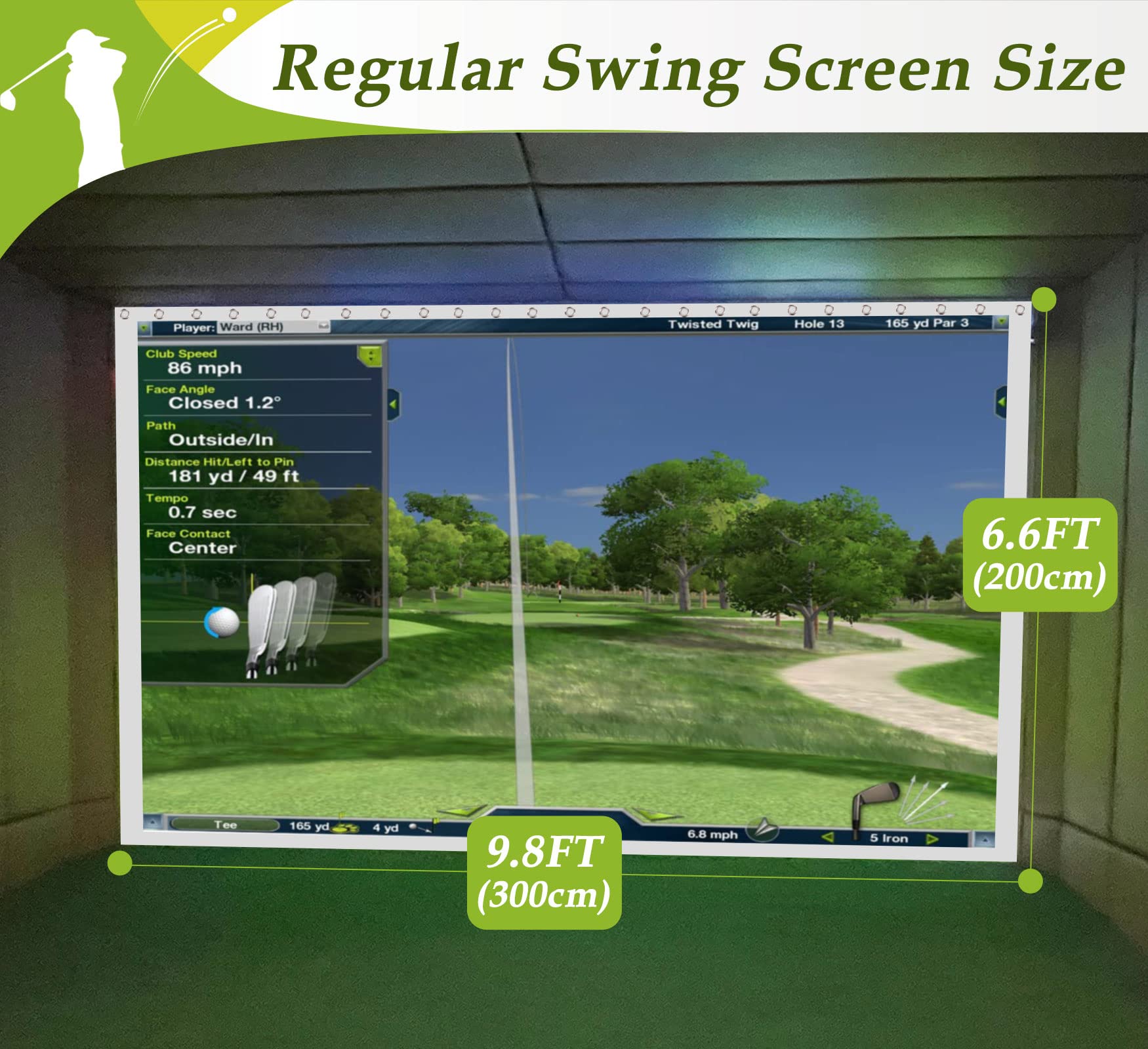 Gagalileo Golf Simulator Impact Screen, Golf Projection Screen, Projection Screen for Golf Training, Golf Swing Trainers,Indoor Golf Simulator Impact Screen for Home Beginners