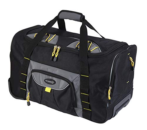 TPRC Sierra Madre II Upright Rolling Duffel Bag, Black/Gray, 21-Inch