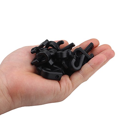 Dilwe 25pcs Kayak Lashing Hooks, J Shape Black Nylon Lashing Hooks for Kayak Bungee Cord Canoes Boats