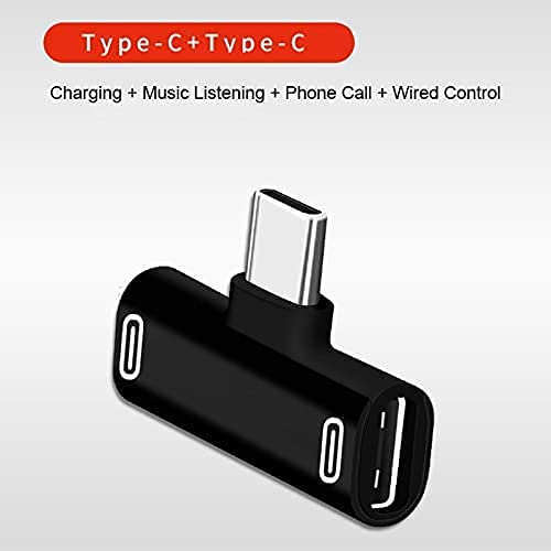 U-K 2 in 1 USB C Splitter Type C Male to Dual Type C Female Headphone Charger Adapter Splitter Converter for Headphones Practical and Attractive