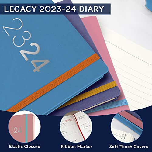 Collins Debden Collins Legacy Academic 2023-24 A6 Week to View Mid Year Diary Planner School College or University Term Journal - July 2023 to July 2024 - Blue - CL63M.60-2324