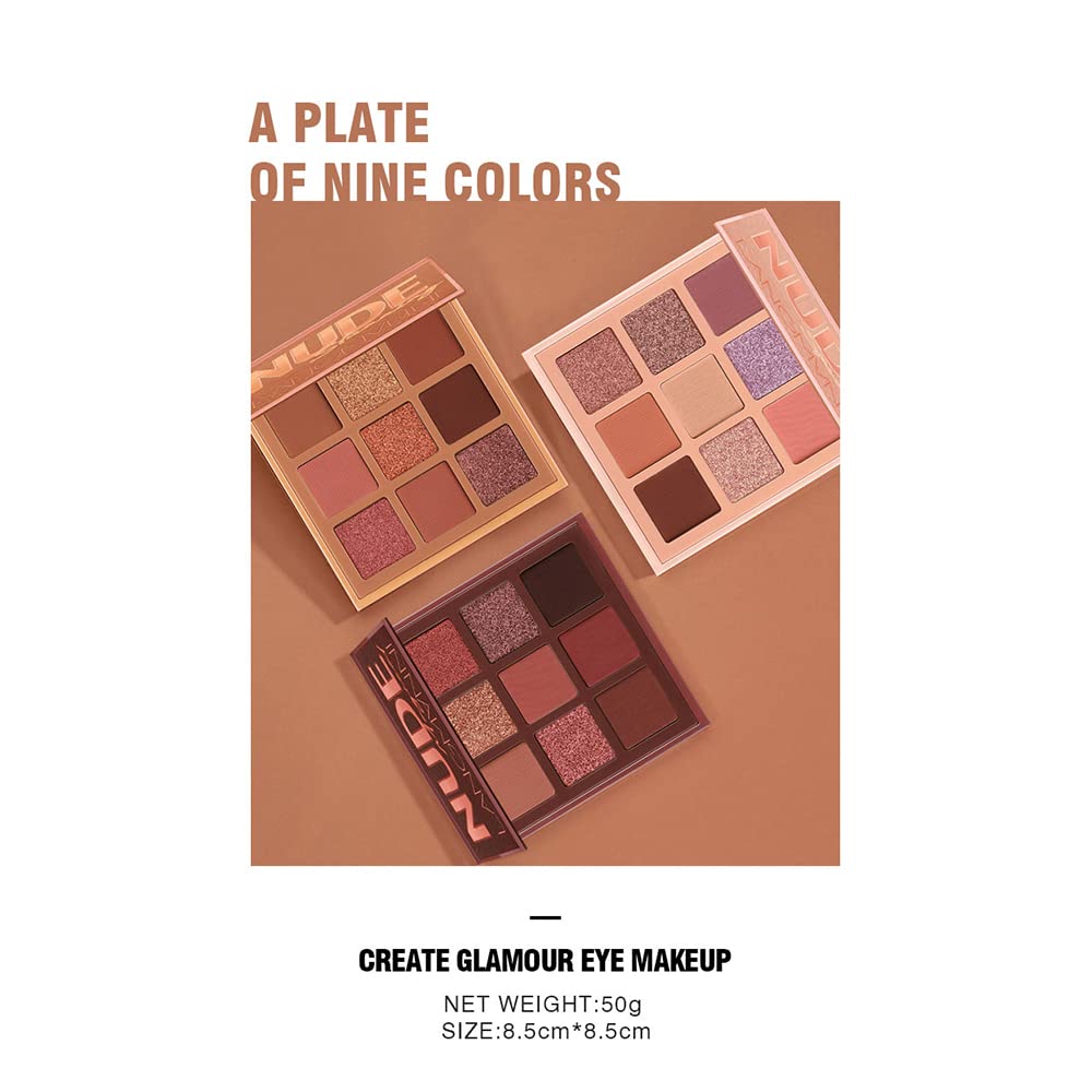 Quxun 9Colorful Eyeshadow Palette High Pigmented Makeup Palette Matte And Shimmer Glitter Eyeshadow Waterproof Long Lasting Eye Shadow Palette #3