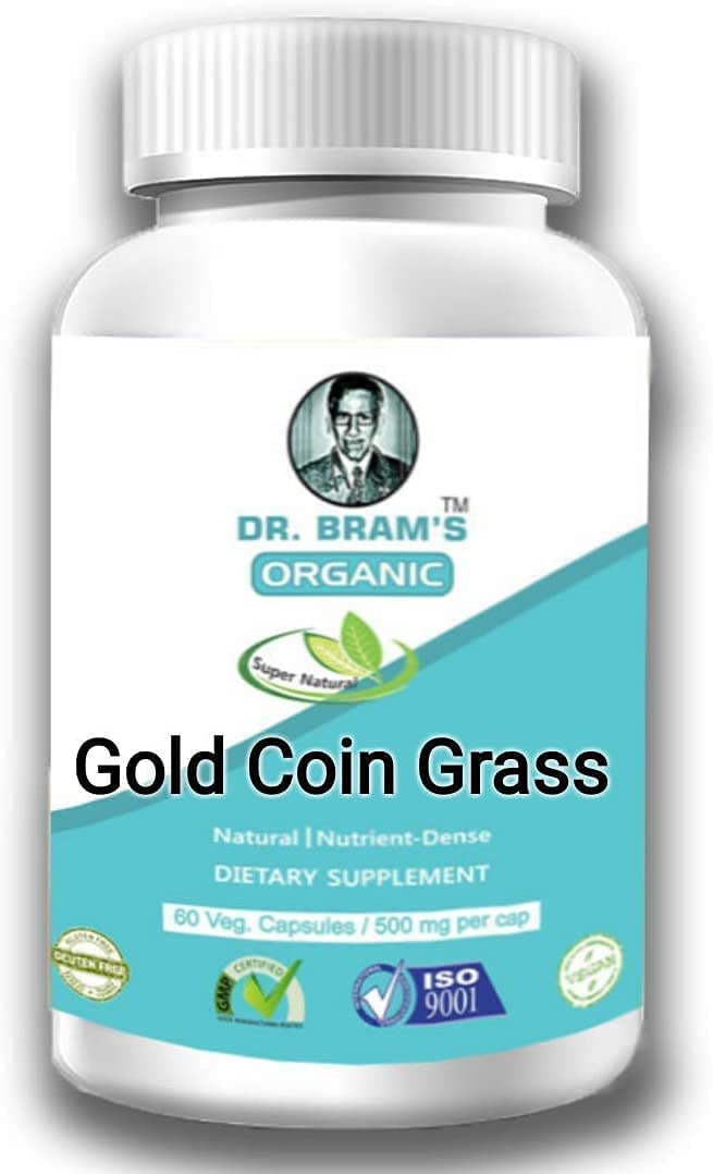 CROW DR.BRAM'S Organic Gold Coin Grass Extract Capsules 500 Mg -60 Count