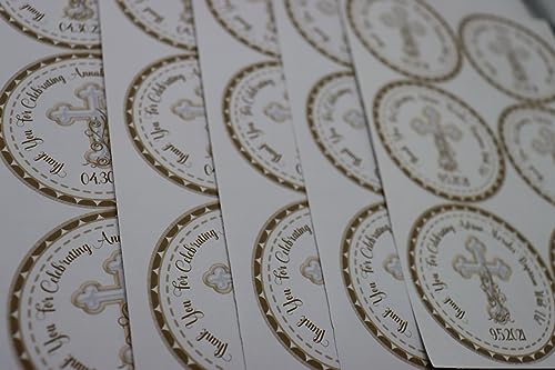 Gender Neutral Cross Stickers For Baptism, Christening, Baby Dedication, First Communion or Confirmation