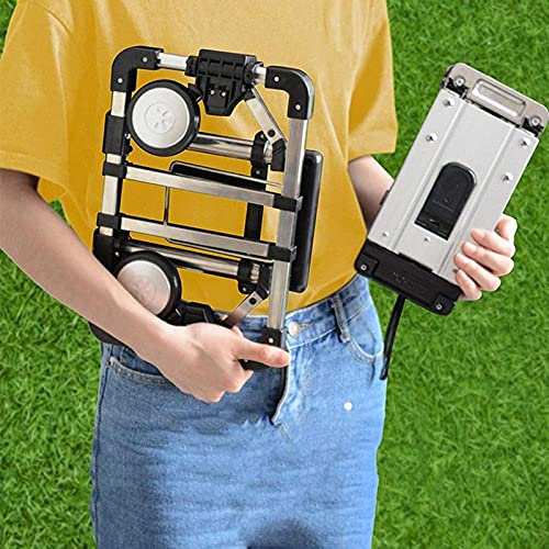 DOUBA Mini Folding Shopping Pull Cart Portable Trolley Bag Wheels Luggage Reusable Shopping Bag Vegetables Pull with Folding Cart ( Color : D )