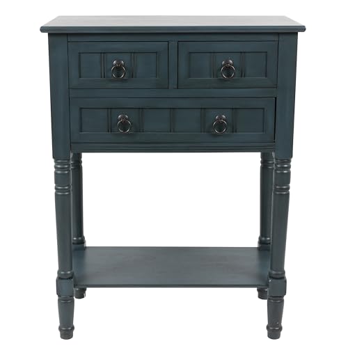 Decor Therapy Westerman 3-Drawer Console, Navy 23.6 in x 13 in x 30.7 in