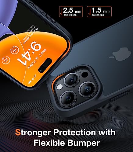 TORRAS ๐จ๐ฝ๐ด๐ฟ๐ฎ๐ฑ๐ฒ๐ฑ Shockproof iPhone 14 Pro Max Case, Military Grade Drop Protection, Silicone iPhone 14 Pro Max Case, Slim Thin Semi-Clear iPhone 14 Pro Max Phone Case, Black-Guardian Series