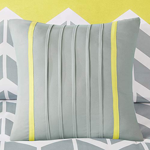 Intelligent Design ID12-234 Nadia Duvet Cover King/Cal King Size - Yellow , Chevron Duvet Cover Set – 5 Piece – Ultra Soft Microfiber Light Weight Bed Comforter Covers