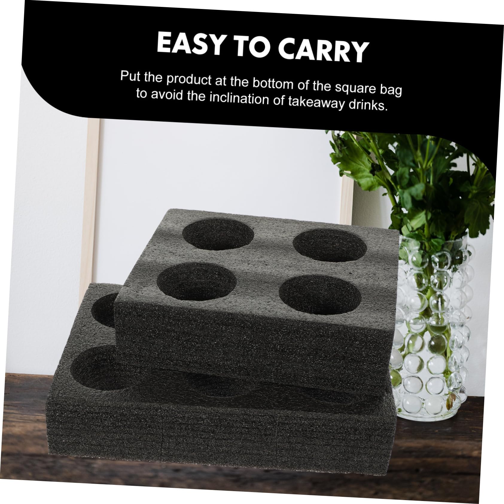 DOITOOL 4 Pcs Pearl Cotton Cup Holder Drink Carrier Holder Couch Drink Holder Multi- Hole Cup Holder Beverage Packing Tools Foam Drink Carrier Takeaway Cup Trays Container Take