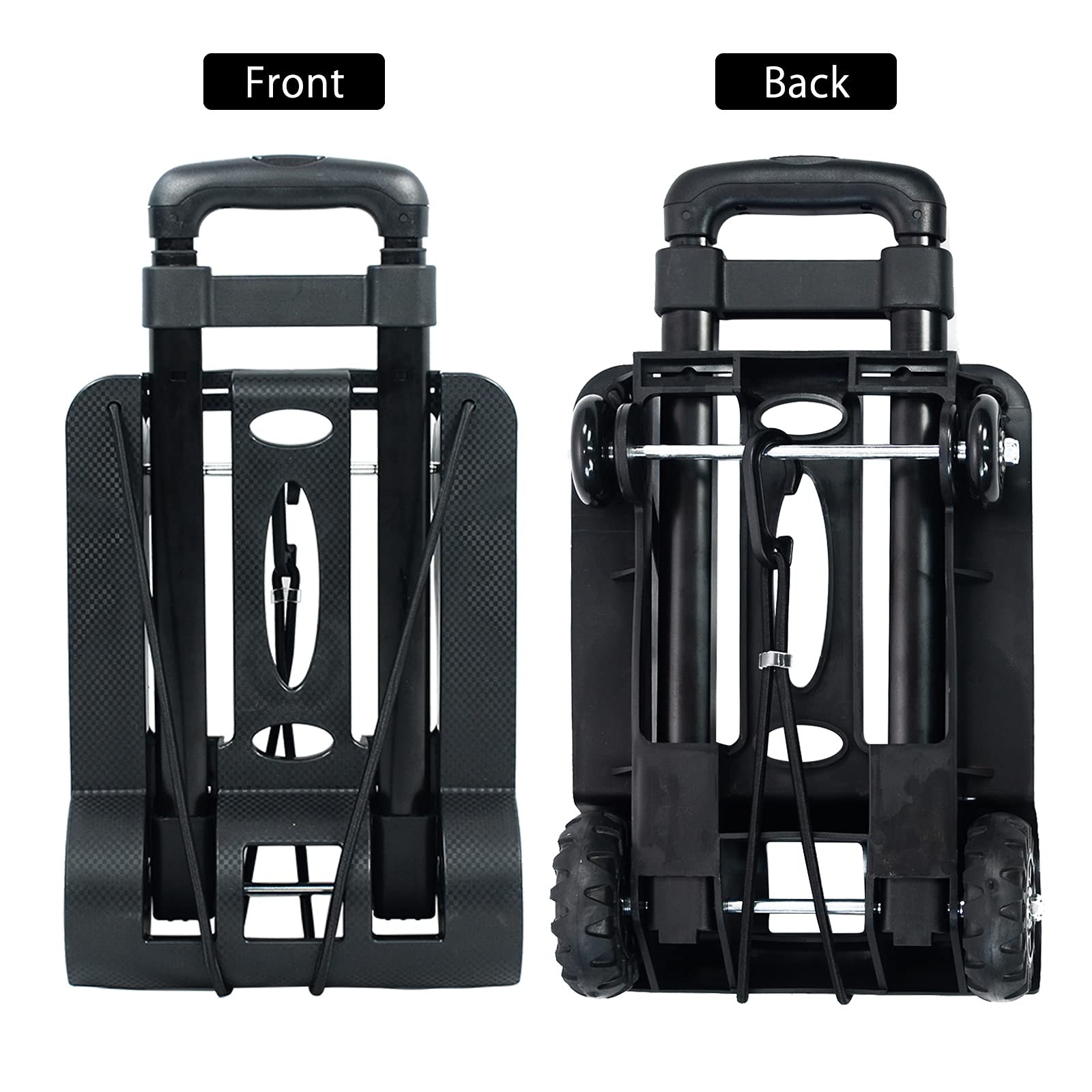 Folding Hand Truck with 2-Wheels Dolly Cart Adjustable Handle for Moving, Travel,Office Use