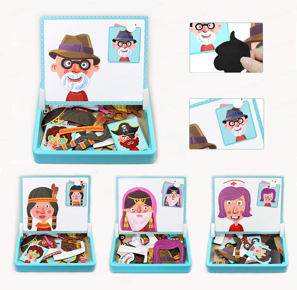 ZSFLZS Magnetic Puzzles Face Dress Up Travel Game Double Side Preschool Educational Learning Toy for Kids