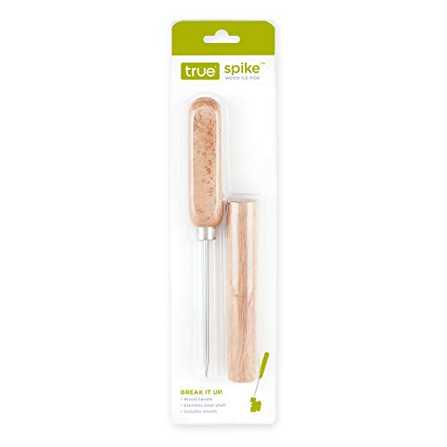 True Spike Wood Ice Pick, Wood Handle Stainless Steel Ice Shaper, Bar & Cocktail Tools