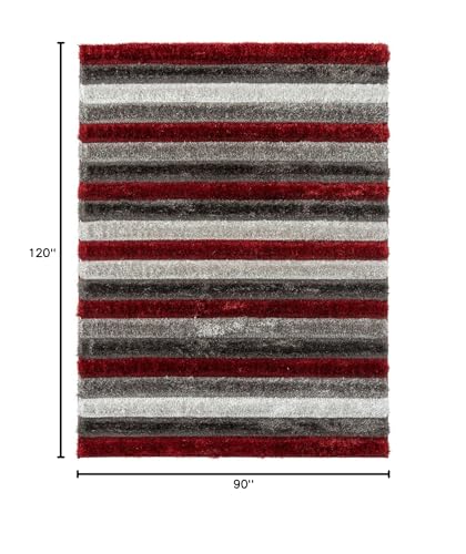 LUXE WEAVERS Lantanas Collection 7119 Red 8x10 Modern Geometric Area Rug