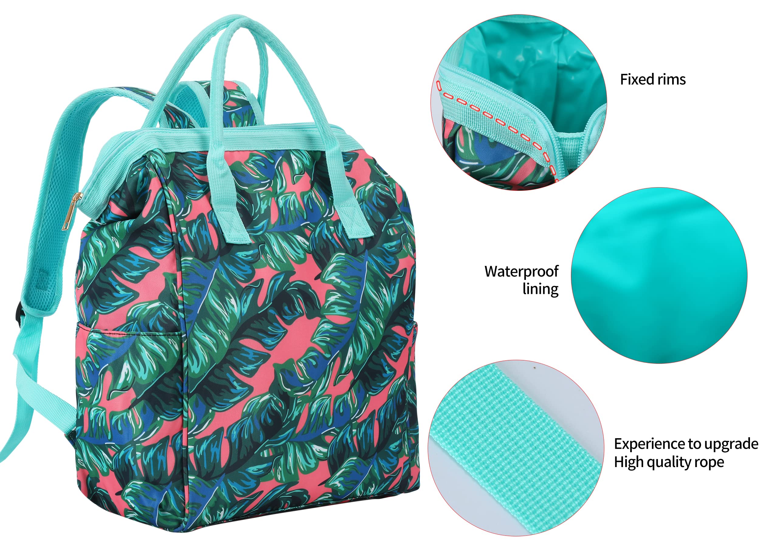 Cooler Backpack Women Leopard Leak Proof Backpack Cooler Bags Lightweight Soft Lunch Backpack with Cooler Compartment,Wine Cooler for Hiking Camping,24 cans……
