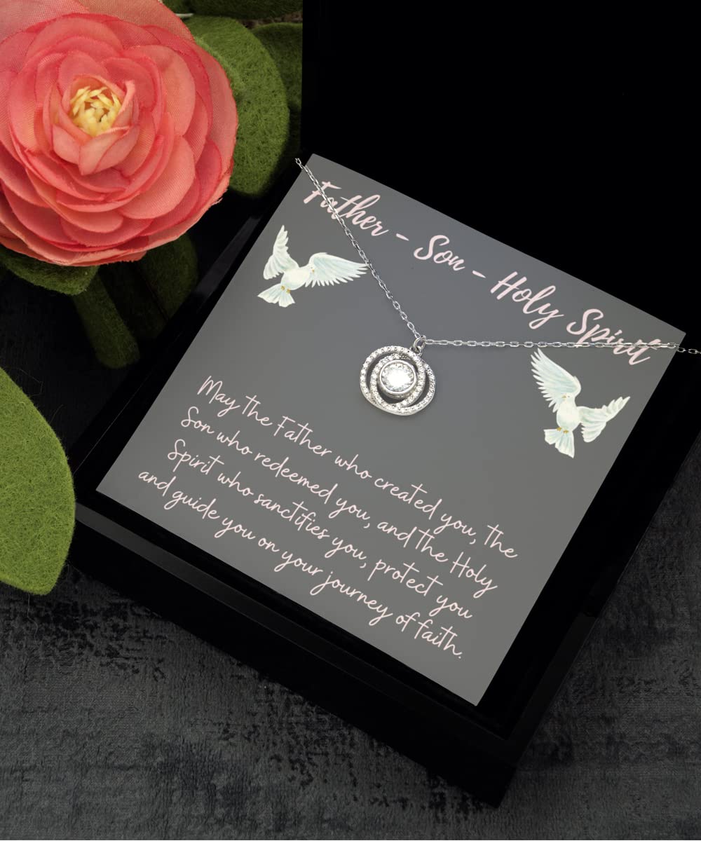 First Communion Gift, Holy Trinity Blessing, Christian Necklaces for Women, Confirmation Gift, Sterling Silver Christian Jewelry, Three Circle Necklace, Easter Present