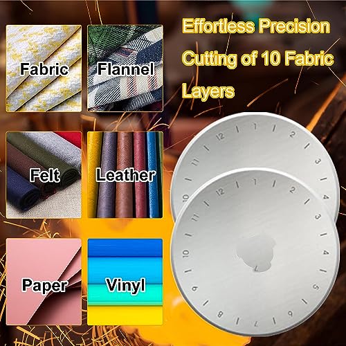 Rotary Cutter Set, 38PCS 45mm Rotary Fabric Cutter Wheel Set, Fabric Cutter Wheel, Quilting Rotary Cutters Rolling Fabric Cutter Wheel and A3 Mat, Rotary Rolling Cutter For Sewing, Quilting(Pink)