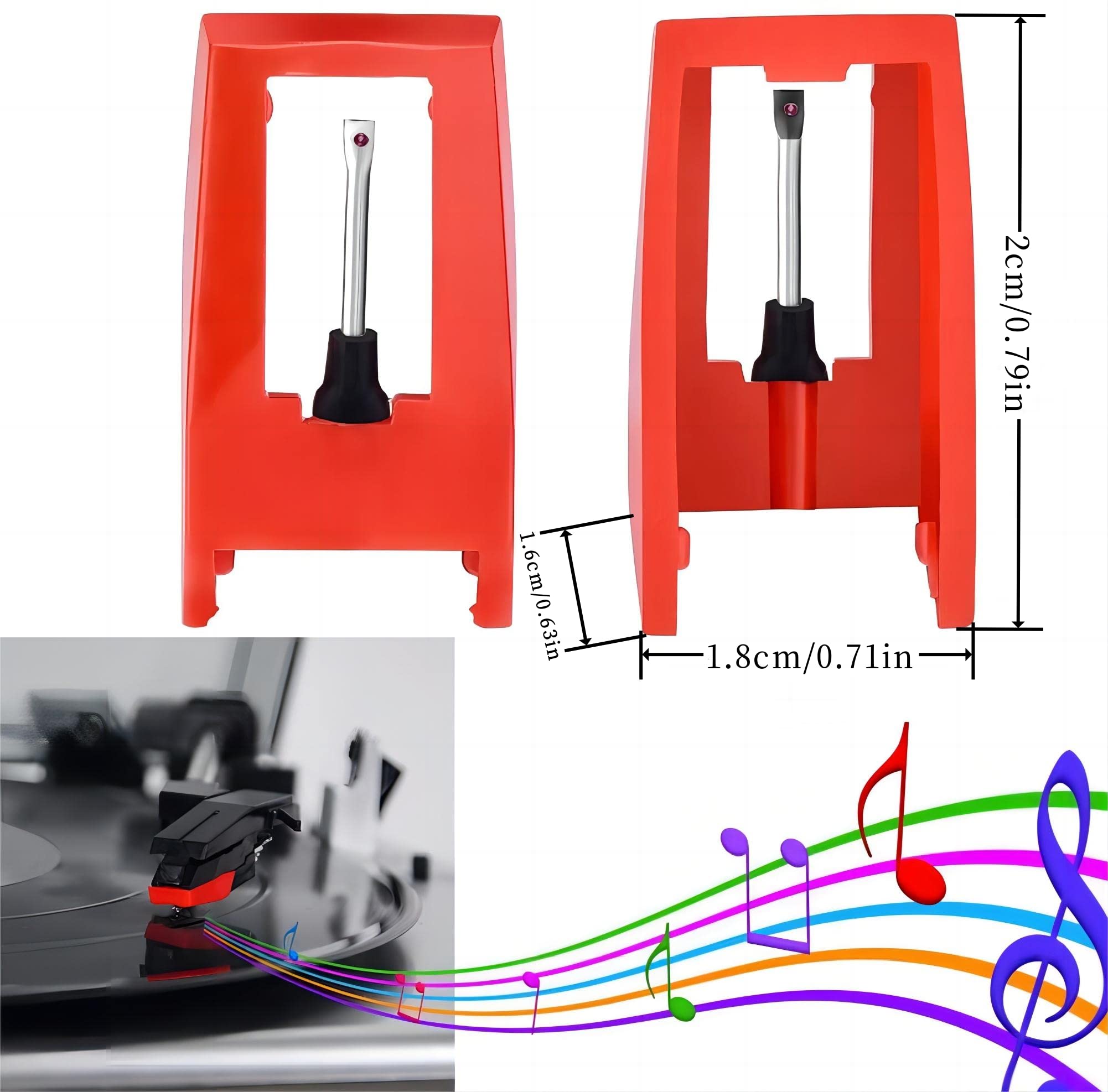 Zerodis Record Player Needle, 4pcs Turntable Replacement Record Player Cartridge Needle for Record Player Phonograph