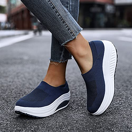 FASDNENDYS Fashionand Lightweight Platform Women's Comfortable Shoes Women's Kid Size Water Shoes Dark Blue