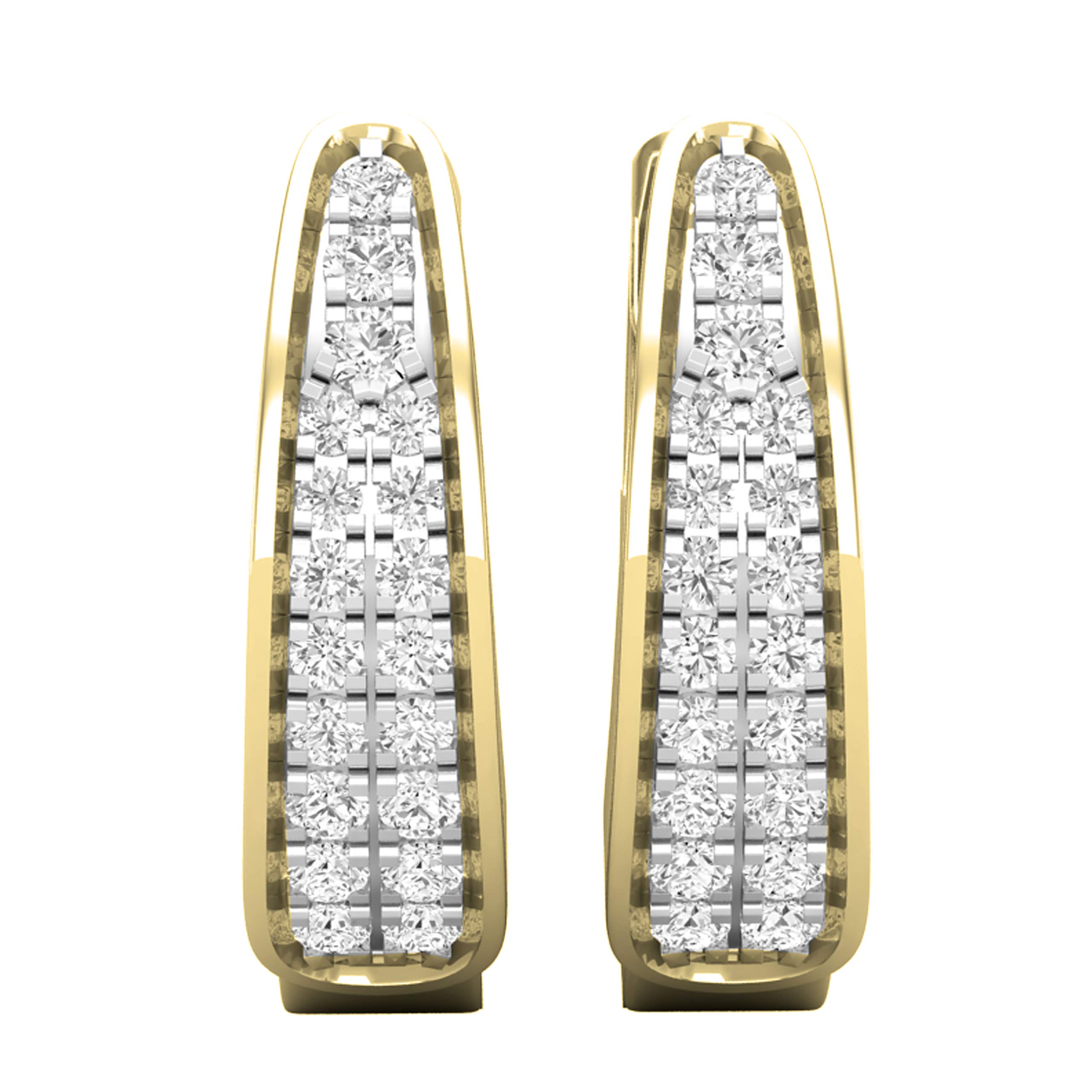Dazzlingrock Collection 0.15 Carat (ctw) Round Lab Grown Diamond Ladies Huggies Hoop Earrings, 14K Yellow Gold
