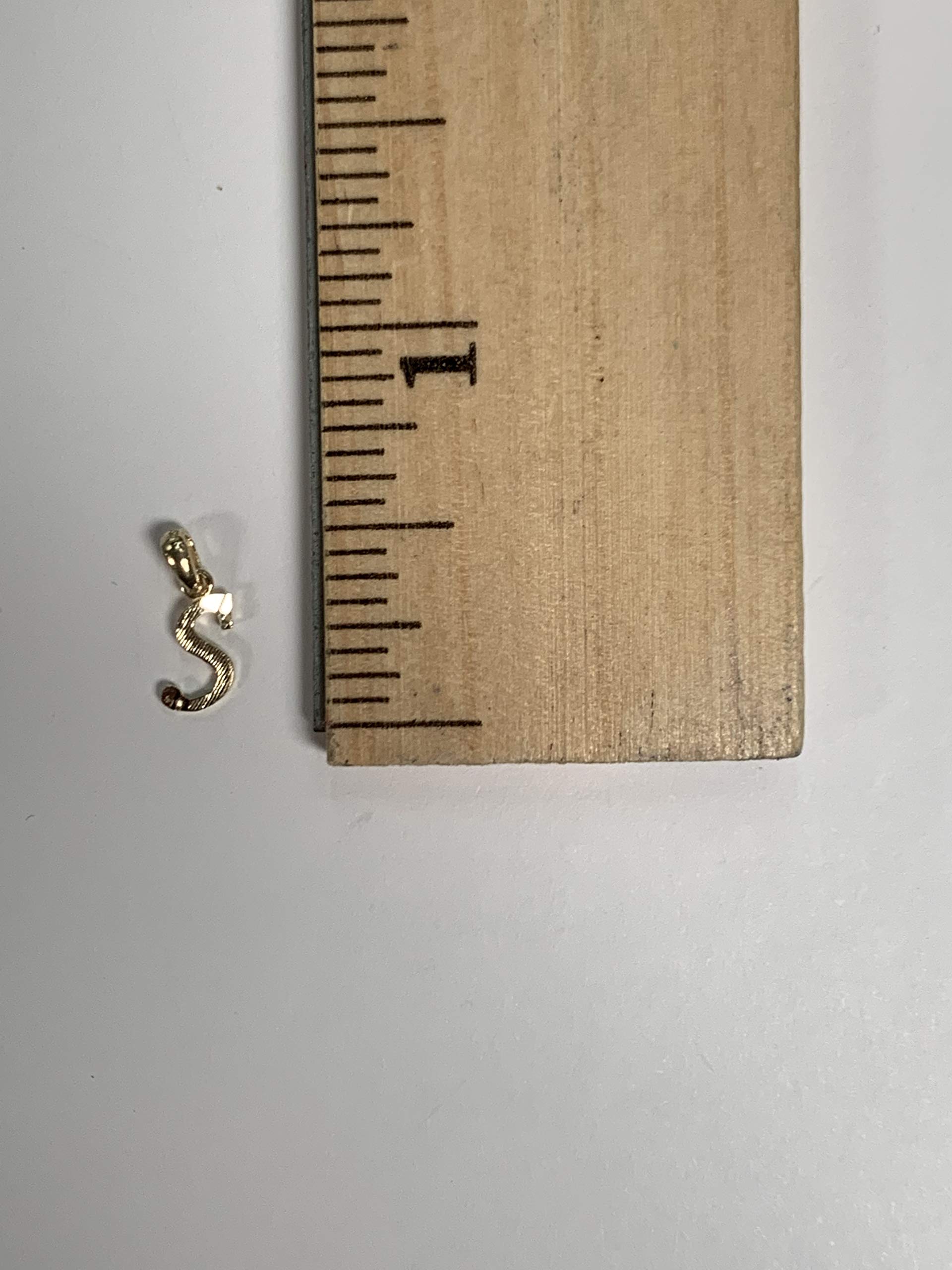 Dainty 14k Real Solid Gold Initial Charm Pendant Available in Other Letters, Alphabet Letter Jewelry Small in Size (S)
