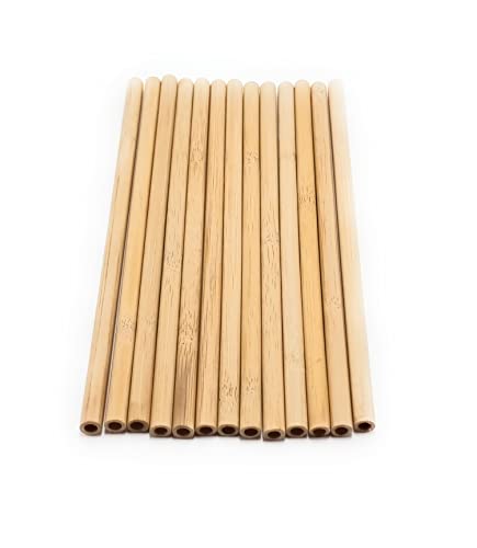 EcoAmiga Bamboo Straw, 8 Inch Reusable & Biodegradable Organic Bulk Straws β Great Ecological Alternative to Plastic Straws (Bamboo)