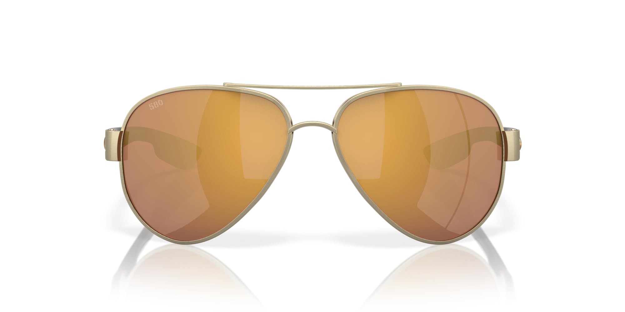 Costa Del Mar Mens South Point Aviator Sunglasses, Shiny Blush Gold/Copper Silver Mirrored Polarized-580G, 59 mm