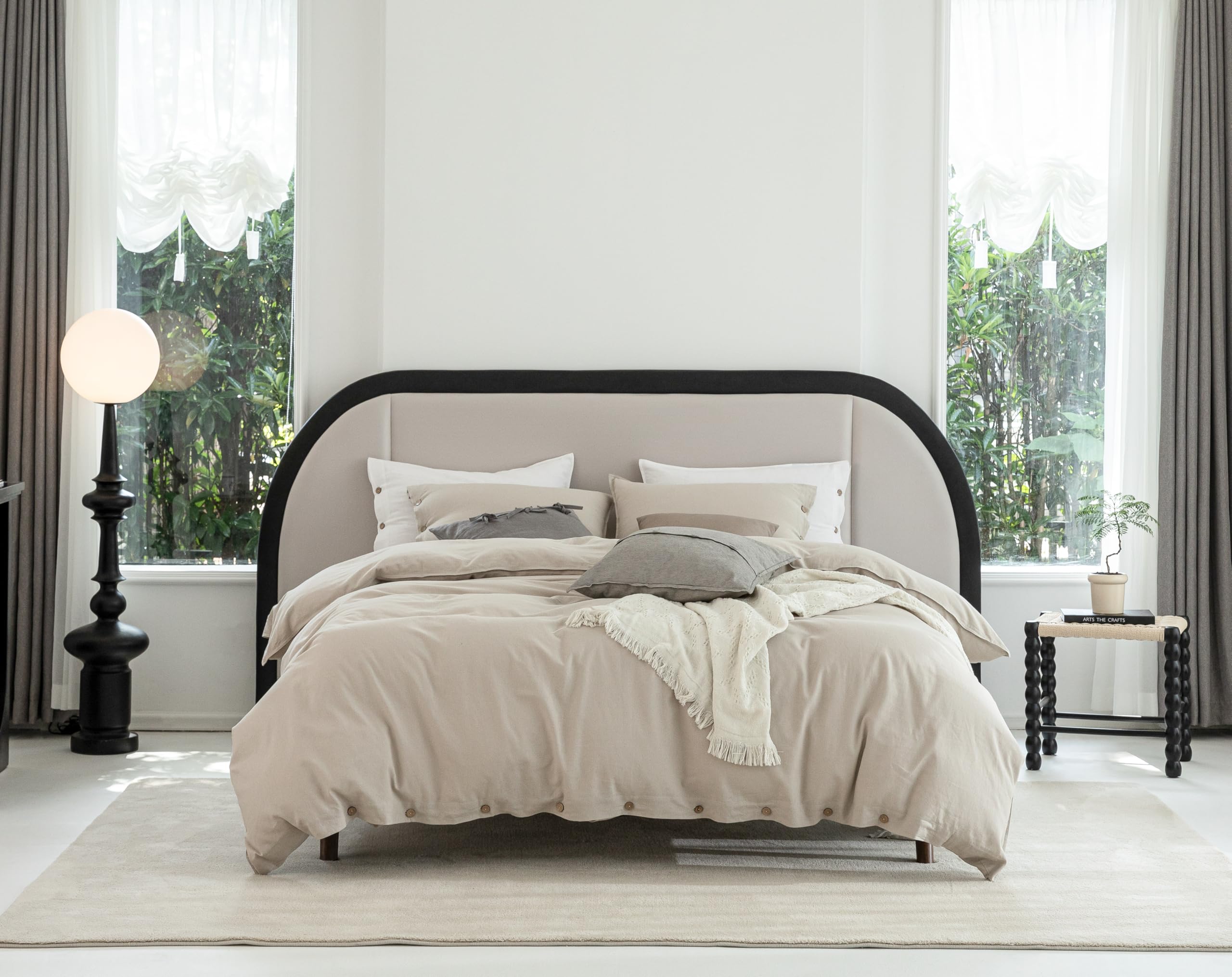 Talasily Linen Duvet Cover King Size - Soft Breathable Duvet Cover Set with Buttons Closure, 3 Pieces, 1 Duvet Cover 104x90 Inches and 2 Pillowcase Linen Cotton Blend Duvet Cover (King,Beige)