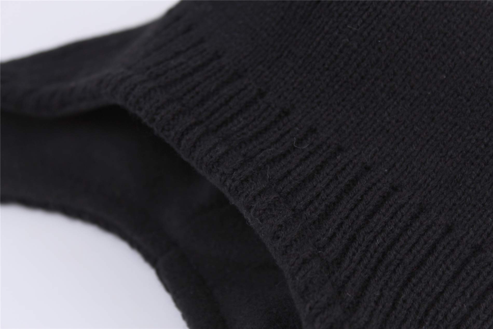 Connectyle Outdoor Men's Daily Beanie Hat Warm Snow Ski Cap Winter Fleece Earflap Watch Hat Black