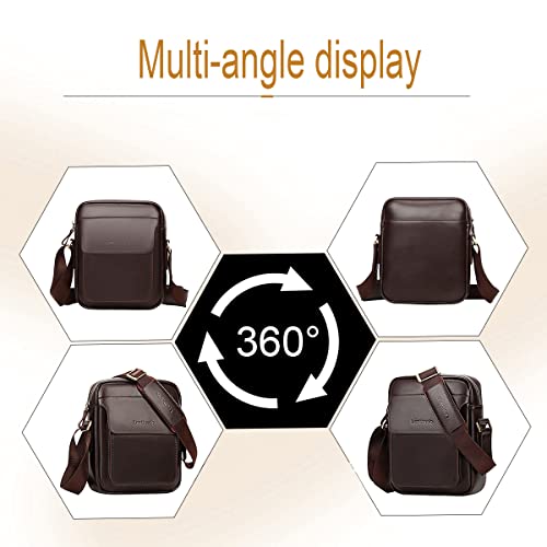 Leathario Men's Crossbody Bag Leather Shoulder bag For Men Messenger Sling Bag For Work Business Satchel Travel