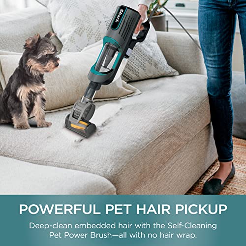 Shark HH202 Ultralight Corded Handheld Vacuum with Self-Cleaning Power Brush & Crevice Tool, Hypervelocity Suction & Removable, Perfect for Pets, Teal, 0.35 Qt. Dust Cup