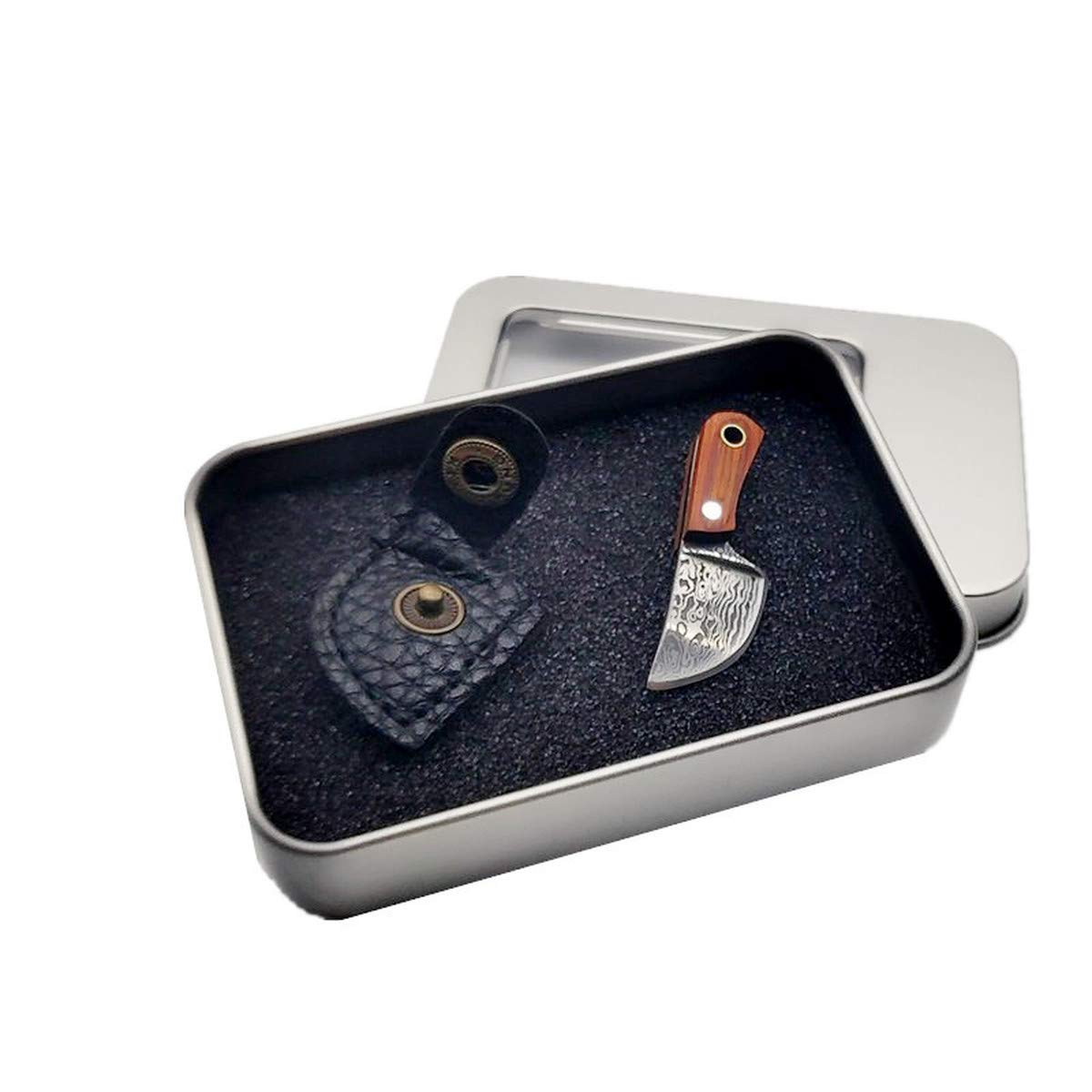 KOWAKA Mini Chef Knife, Mini Pocket Thumb Knife, Keychain Mini Butcher Knife Necklace Knife Pendant EDC Tool (2)
