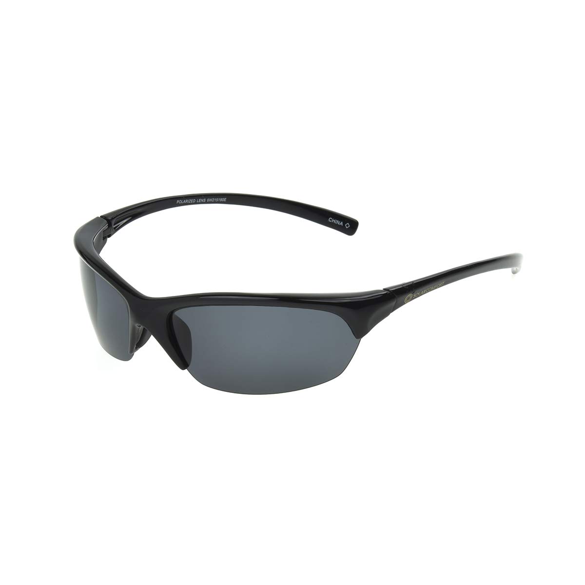 Dioptics Solar Comfort Cascade Sport Sunglasses Polarized Wrap, Black, 54 mm