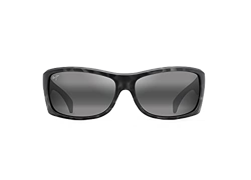 Maui Jim Men's and Women's Equator Polarized Wrap Sunglasses, Grey Tortoise/Neutral Grey, Large