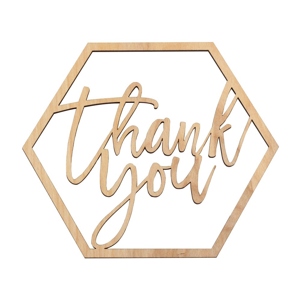 Koyal Wholesale Wood Thank You Sign, Wedding Display, Party Banner, Event Decorations For Wedding Engagement Bridal Shower Baby Shower Kids Birthday Party (Thank You)