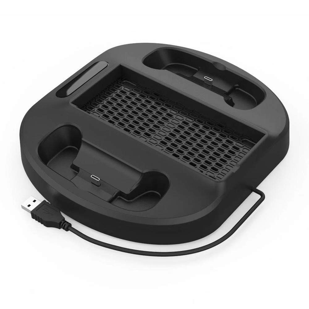 Cooling Vertical Stand for Xbox Series S Console with 2 Fans, 2 Charging Station with 3 USB Ports, 2 Pack Rechargeable Batteries for Microsoft Xbox Series S and Controller (Black Black)