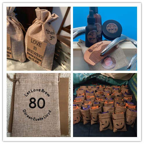 LYSXP 50PCS Burlap Bags with Drawstring,3x4 Inch Cream color Drawstring Gift Bag Jewelry Pouches for Wedding Party Favors, DIY Craft
