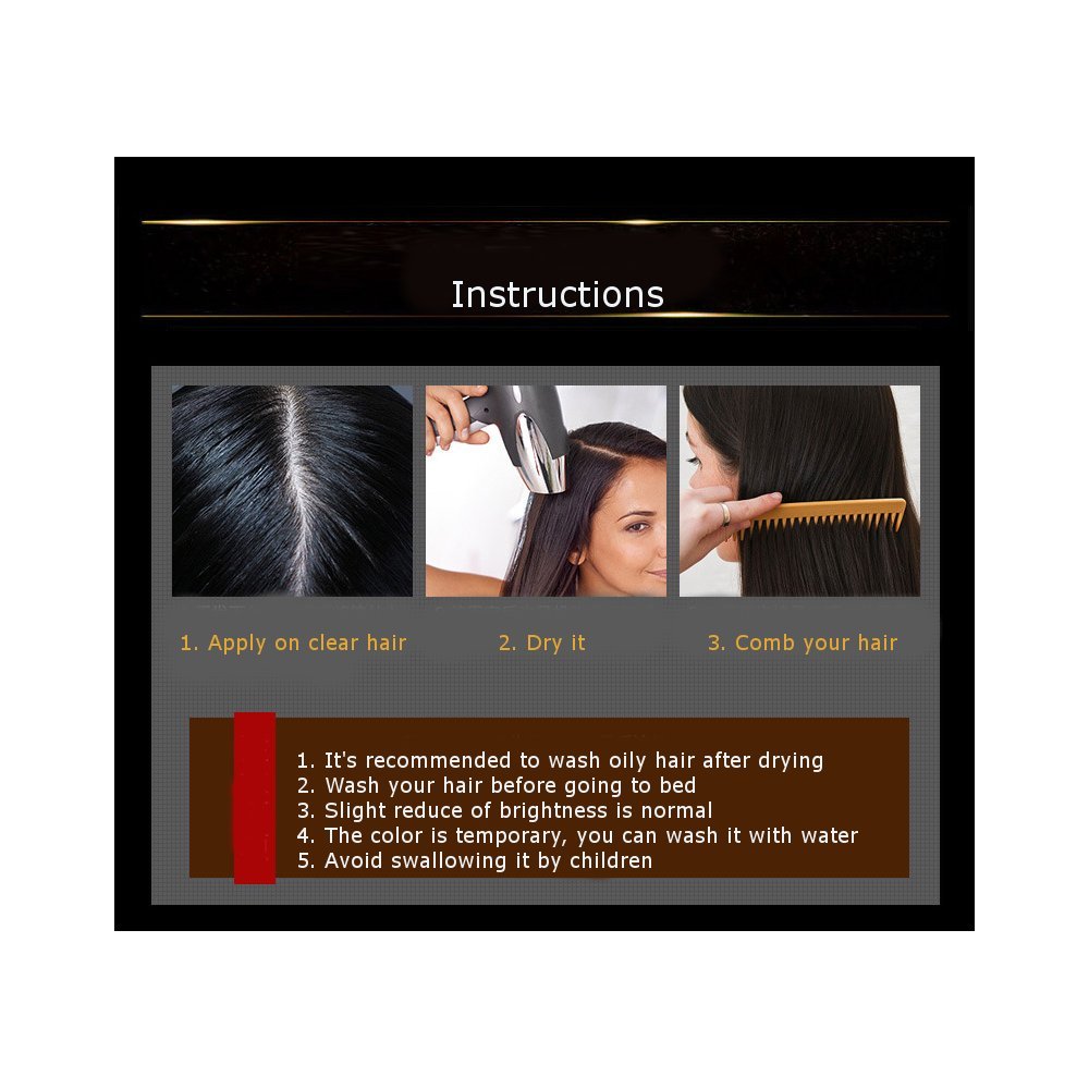 DISAAR Beauty Hair Care Balm Hide White Grizzle Hair Color Lipstick 10g (BLACK)