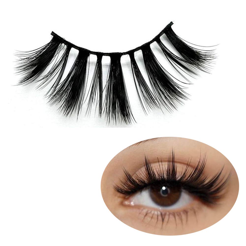 DAODER Eyelashes False Lashes Dramatic 20mm Thick Mink Lashes Pack Long Fluffy Wispy Natural Fake Eyelashes Bulk 20 Pairs 2 Styles